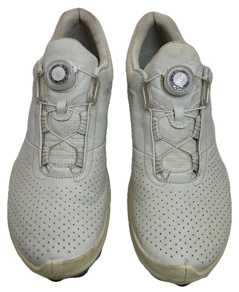 Ecco Mens 10-10.5 EU 44 Biom Hybrid 3 BOA Hydromax White Leather Golf ...