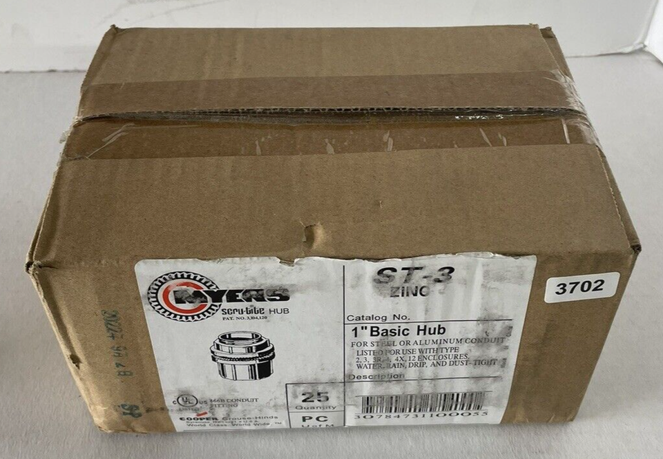 NEW Myers Meyers ST-3 SCRU-TITE 1" NPT Basic Conduit Hub Connector 466B ...