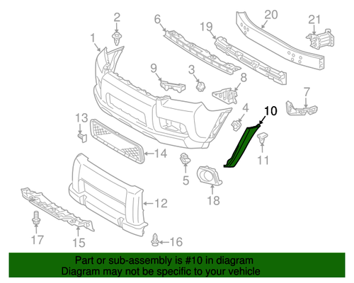 GENUINE 2010-2013 Toyota 4Runner Right Passenger Front Bumper Side Trim ...