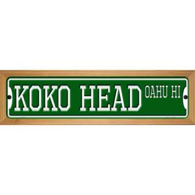 Koko Head Oahu HI Novelty Wood Bordered Metal Street Sign | eBay