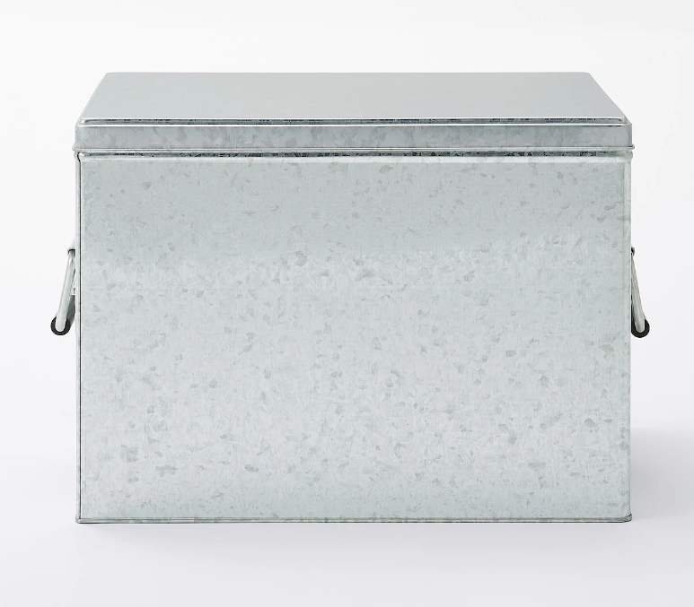 MUJI MoMA Large Galvanized Iron Box 10.2 in × 14.5 in × 9.4 in Silver ...