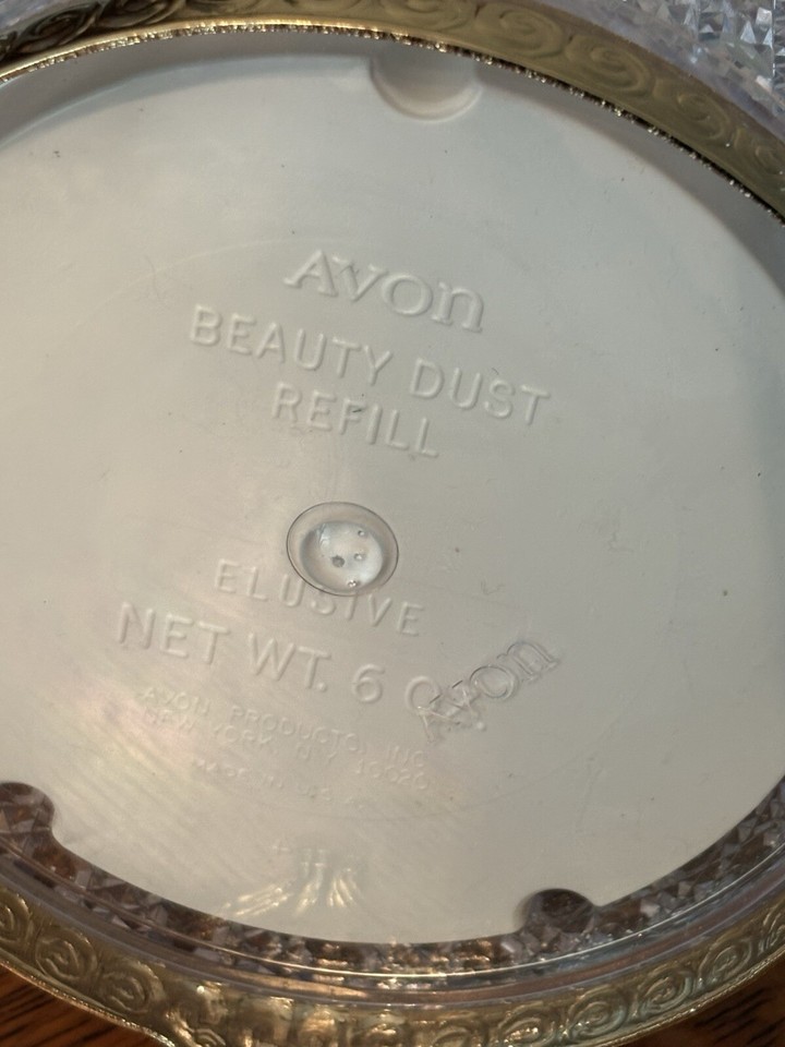 Vintage Avon New Dusting Powder & Container Footed Gold Filigree Base ...