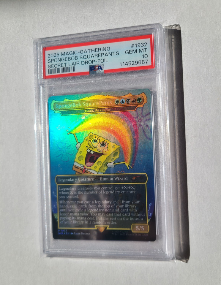 MTG SpongeBob SquarePants FOIL PSA 10 GEM MINT SpongeBob Magic Card SLD ...