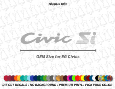 Civic Si Rear Hatch Trunk Decal for 92-95 Honda Civic EF EG EK Resto ...