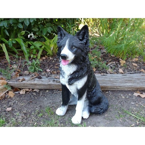 Border Collie Sheep Dog Sitting Statue Garden Sculpture 46 cm | eBay ...