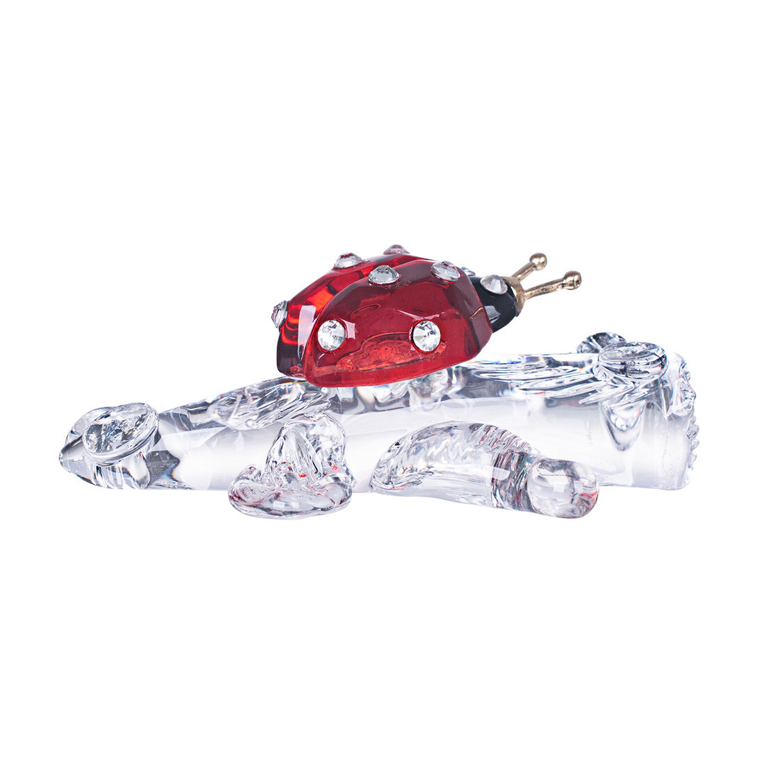 LONGWIN Red Crystal Ladybugs On Tree Figurine Collectible Glass Animal ...