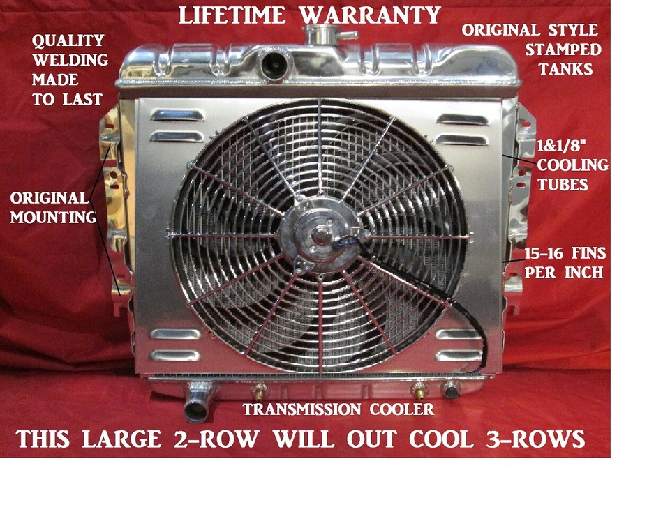 1965-1966 Dodge Dart Plymouth Valiant Duster Radiator + Shroud & Fan ...