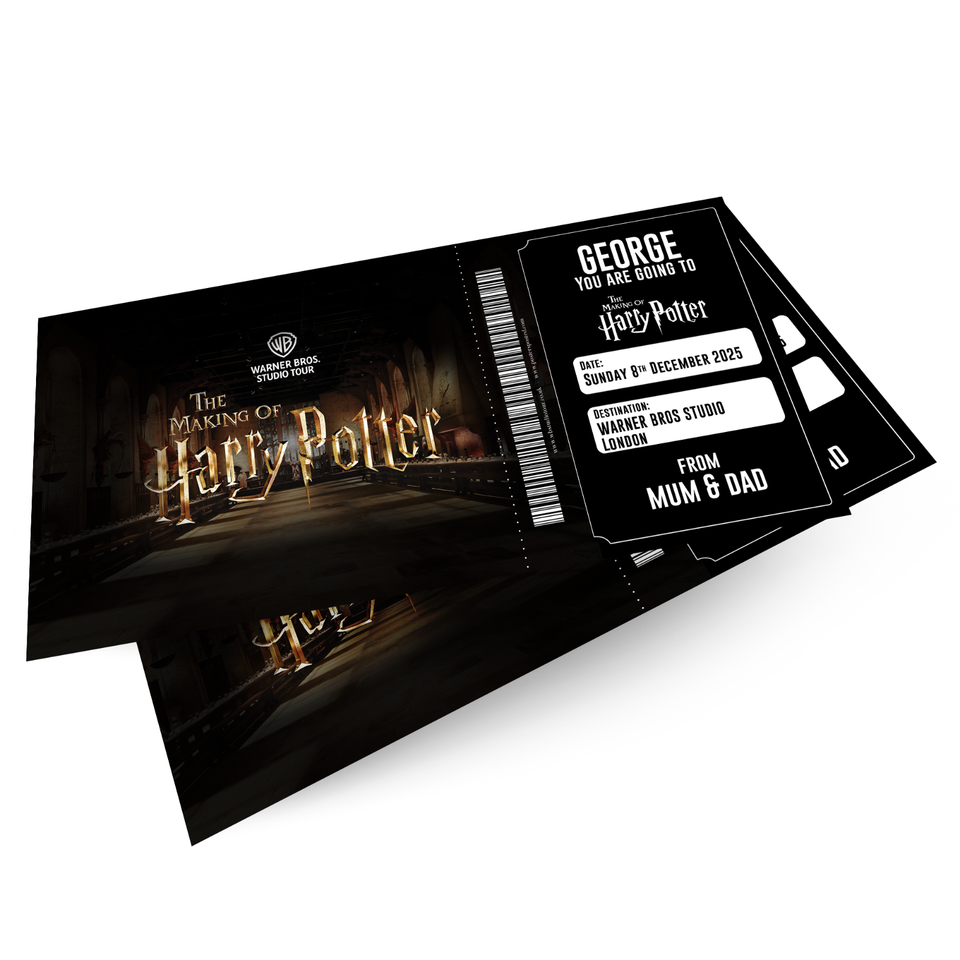 Harry Potter Studio Tour Ticket Personalised Birthday Surprise Voucher ...