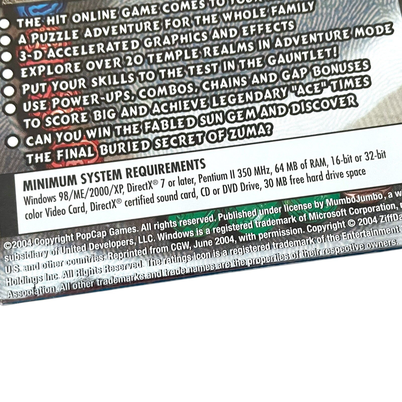 Zuma Deluxe PC CD-ROM 2004 PopCap Action Puzzle Game Tested & Working ...