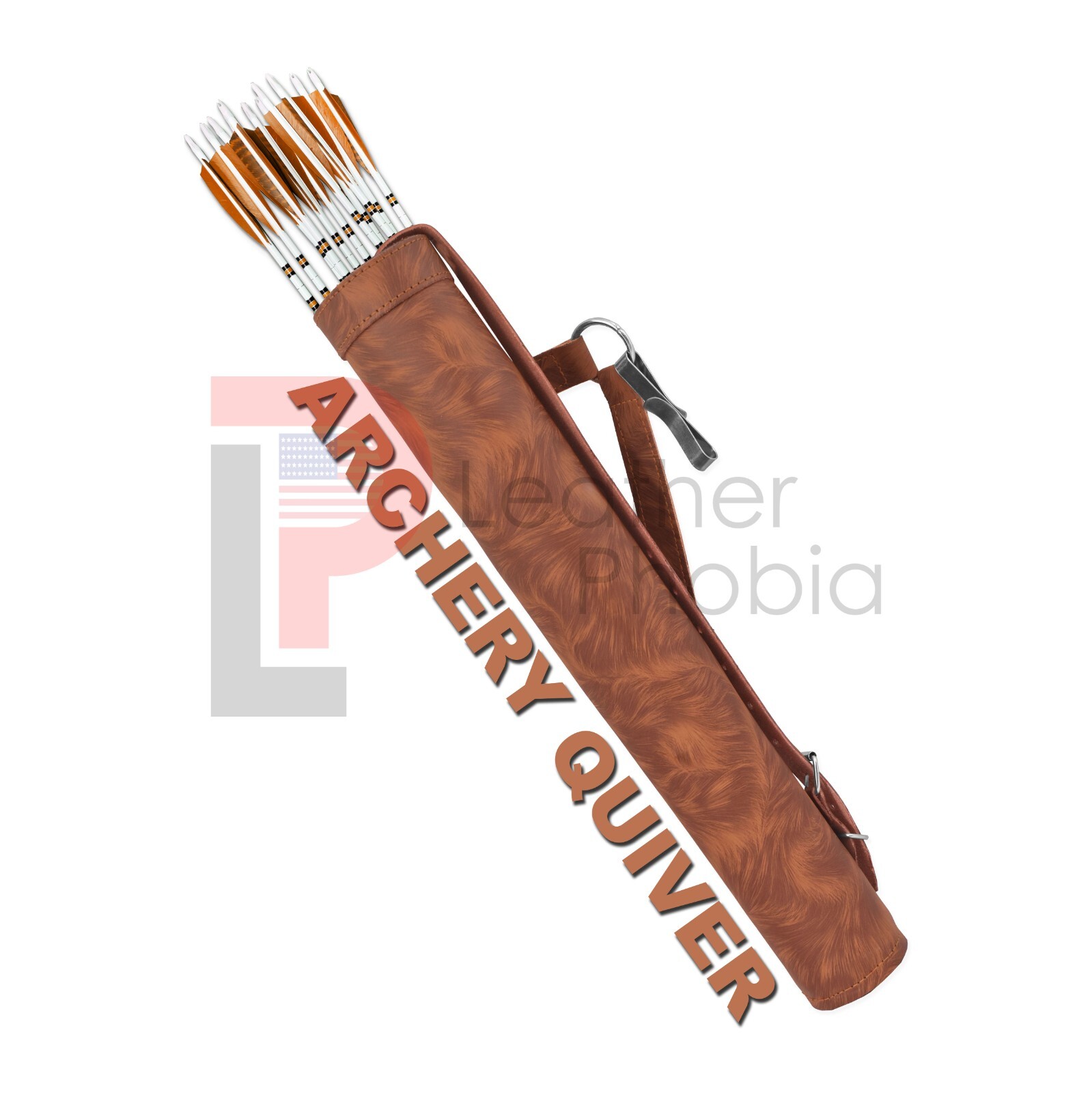 Archery Handmade Leather Quiver Brown Traditional Quiver Back Hunting ...