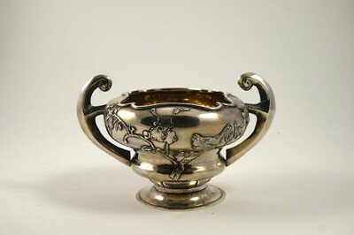 Chinese Export Silver Bowl Sing Fat Birds Flower | eBay