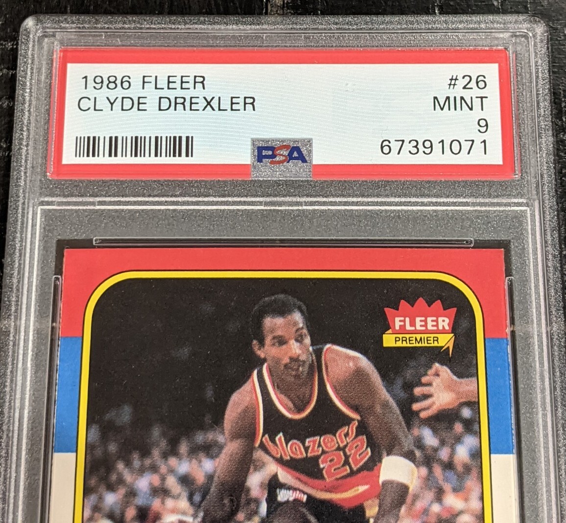 1986 Fleer Clyde Drexler ROOKIE PSA 9 MINT PERFECT Centering HIGH END ...