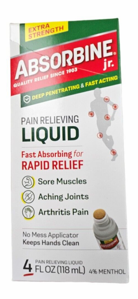Absorbine Jr Fast Absorbing Pain Relieving Liquid 4oz -- NEW LOOK ...