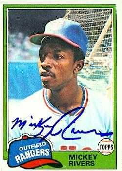 Mickey Rivers autographed Baseball Card (Texas Rangers) 1981 Topps #145 ...