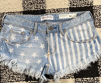 Bullhead Denim Women's size 3 Stars And Strips Cut Off Jean Shorts ...
