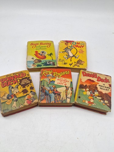 5-pc lot of Vintage Better Little Books Donald Duck, Roy Roger's, Bugs ...
