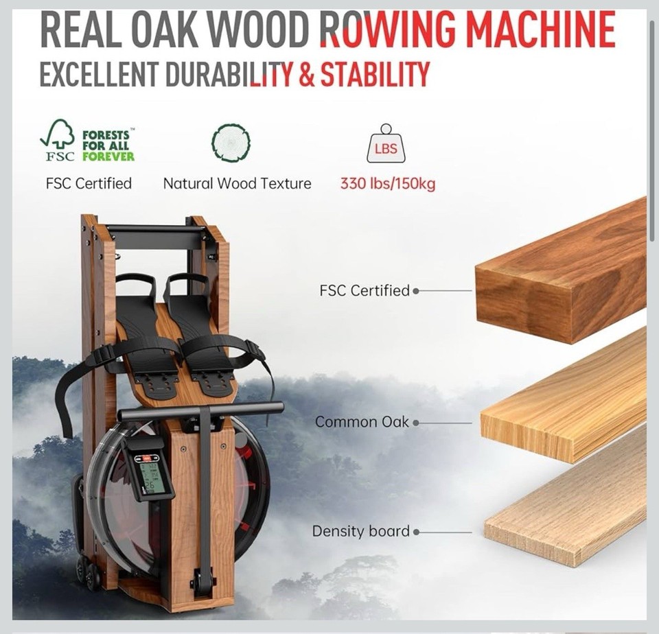 Rowing Machines for Home Use, Foldable Rower Machine with MR280-Oak ...