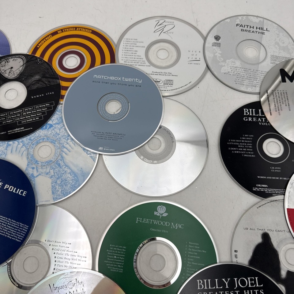 Lot 42 Assorted Music CDs Loose 80s 90s 00s Billy Joel Sting Elton Dave ...