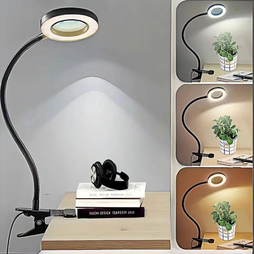 Magnifying Glass with Light Flexible Gooseneck Book Light Craft Lamp ...