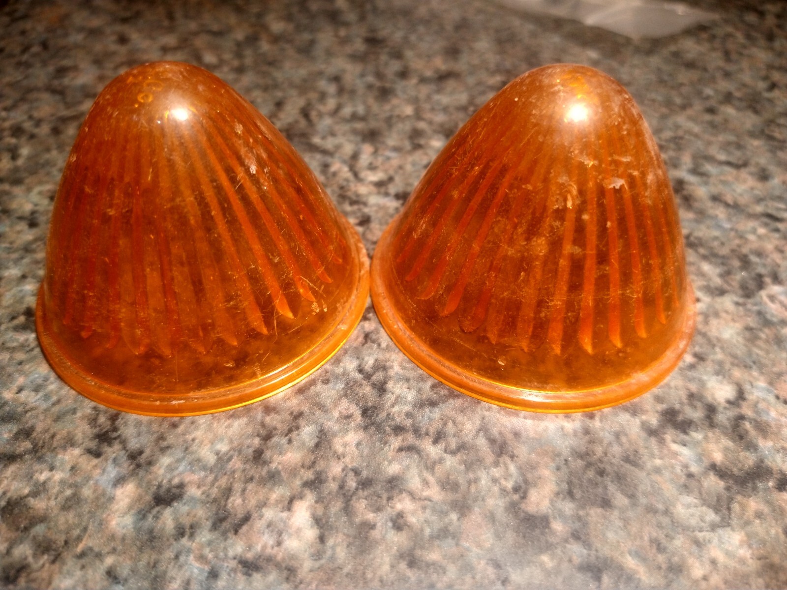 Vintage Amber Bullet Marker Light Lens 2.5 inch set of TWO | eBay