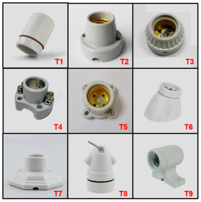 1x E26 E27 Light Socket Porcelain Ceramic Screw Socket Lamp Holder Bulb ...