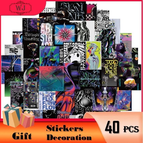40pcs Acid Graphic 1 Design Wave Decal Bomb Stickers Waterproof Car ...