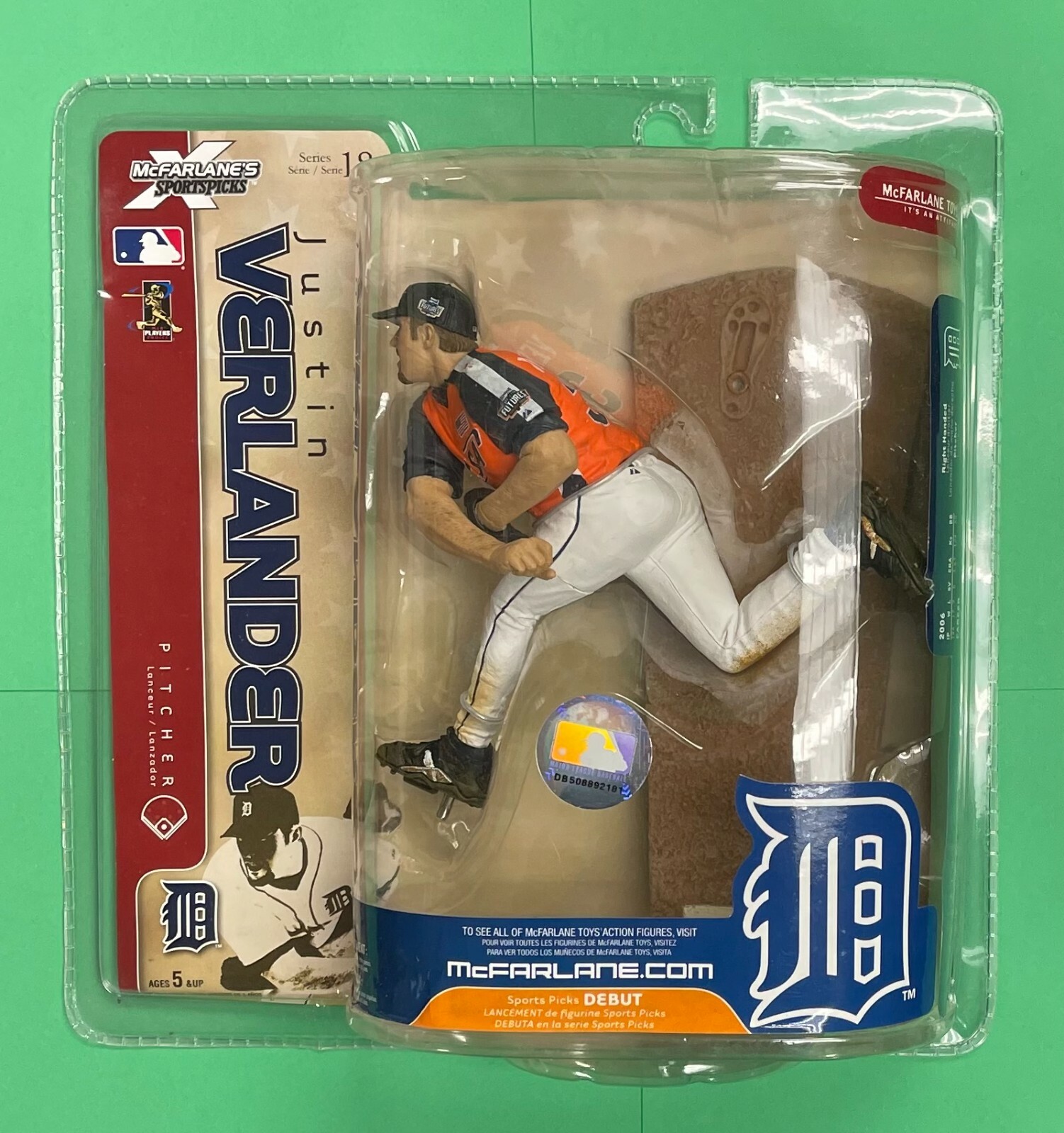 JUSTIN VERLANDER MCFARLANE FIGURE MLB 18 SERIES FUTURES GAME JERSEY ...