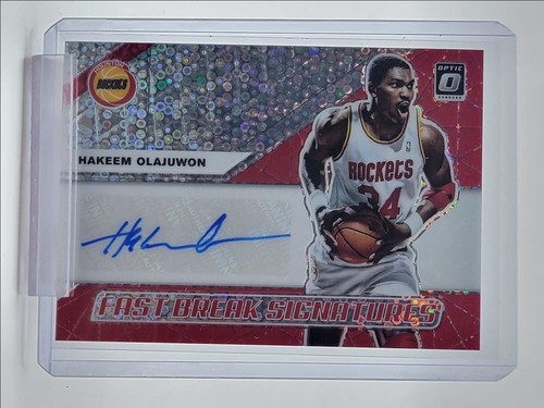HAKEEM OLAJUWON 2019-20 DONRUSS OPTIC FAST BREAK AUTOGRAPH AUTO Q1048 ...