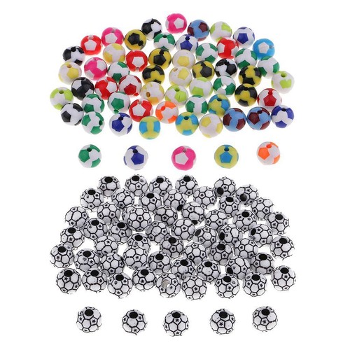 60 Pieces 12mm Colorful Round Soccer Ball Bead Buttons for Jewelry ...