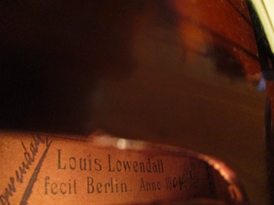 Violin 4/4 made in Berlin Germany in 1904 by Louis Lowendall with case ...