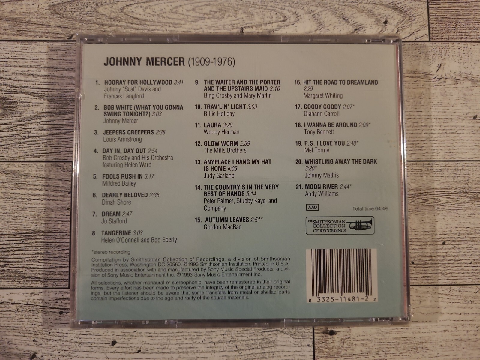 American Songbook Series: Johnny Mercer by Various Artists (CD, Feb ...