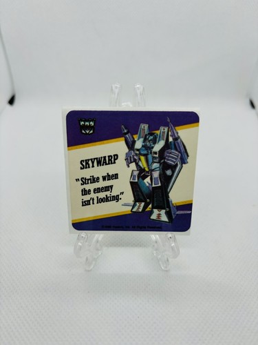 TRANSFORMERS G1 1985 SERIES 1 ACTION CARDS SKYWARP MOTTO STICKER 100% ...