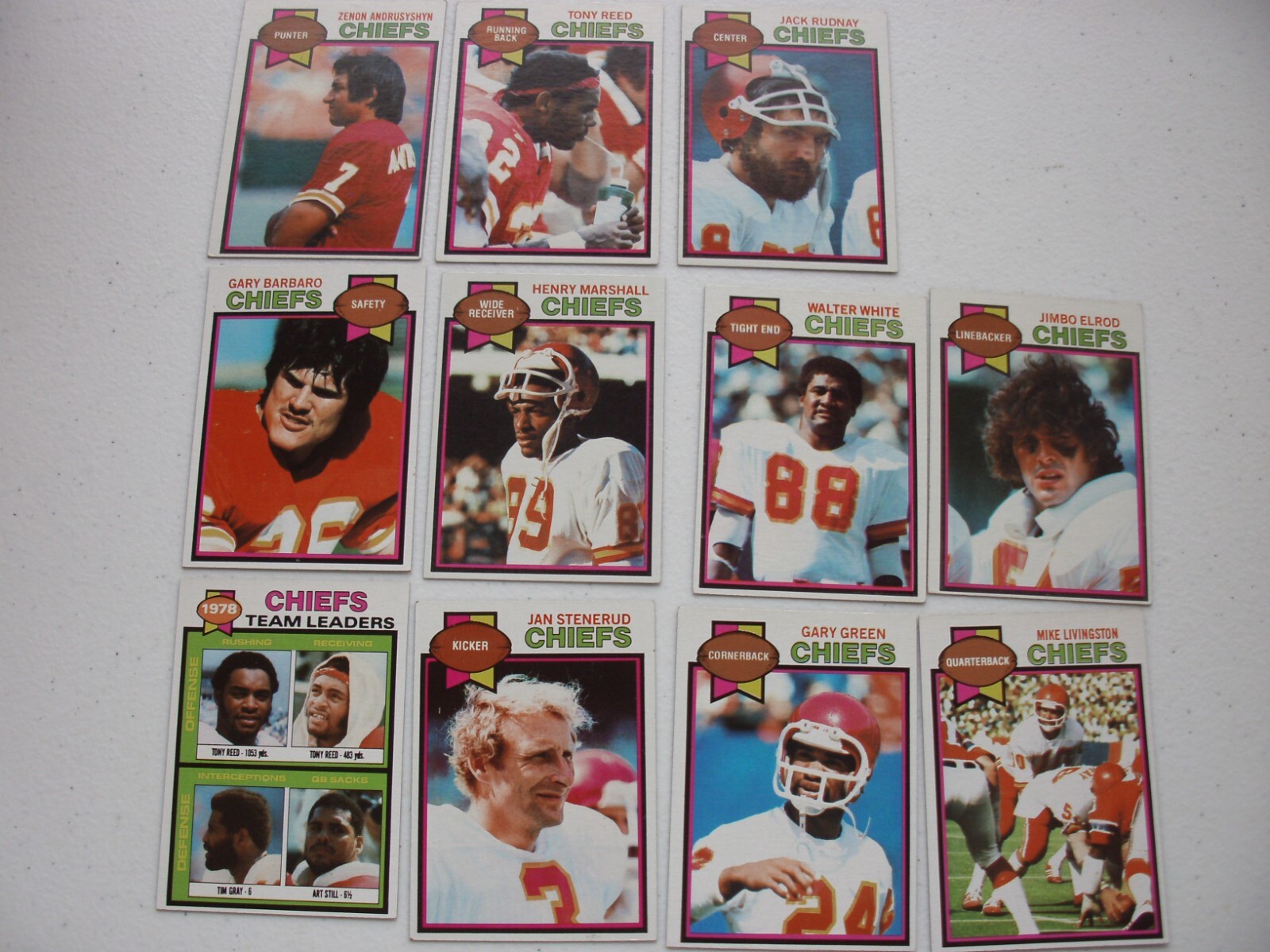 LOT OF 11 - 1979 TOPPS KANSAS CITY CHIEFS CARDS W/ TEAM LEADERS | eBay