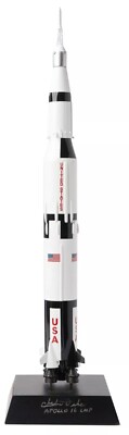 Charlie Duke Signed 1:200 Scale Saturn V Rocket Model of His Apollo 16 ...