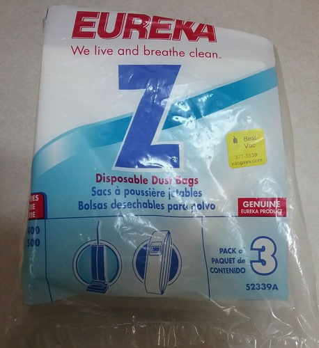 3 Eureka Z 52339A Disposable Dust Bags for Series 7400 and 7500 Vacuum ...