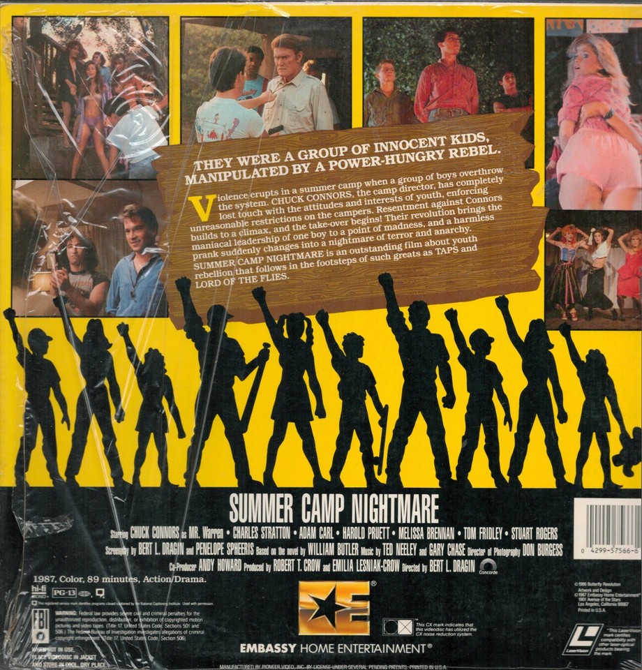Summer Camp Nightmare 1987 Laserdisc * UNICORN RARE* | eBay