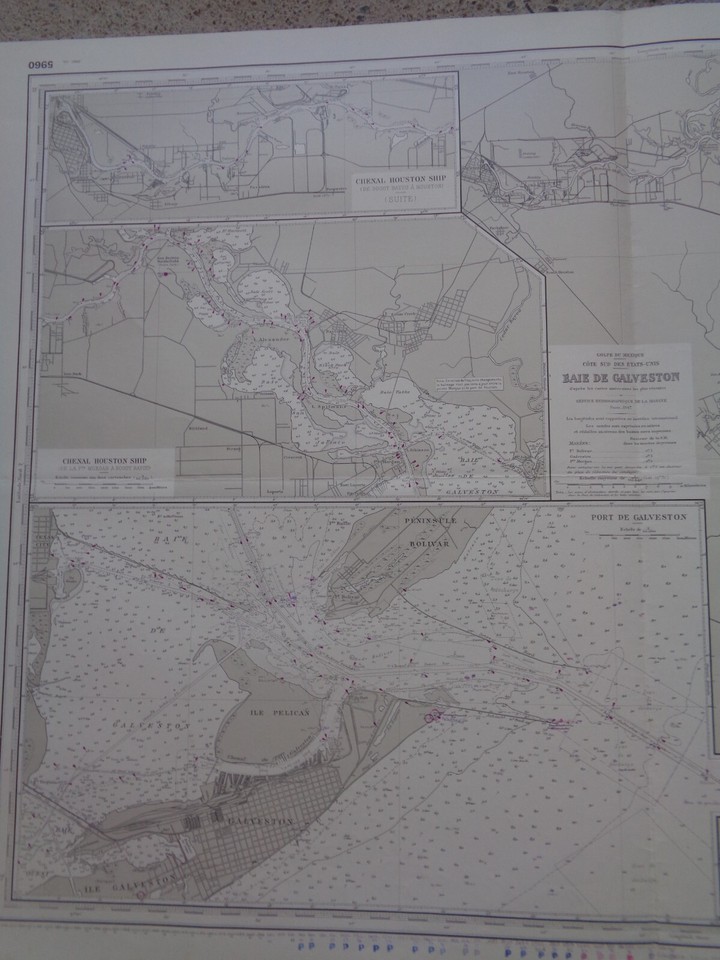 Marine Map / Galveston Bay Gulf Of Mexico - South Coast Of The United ...