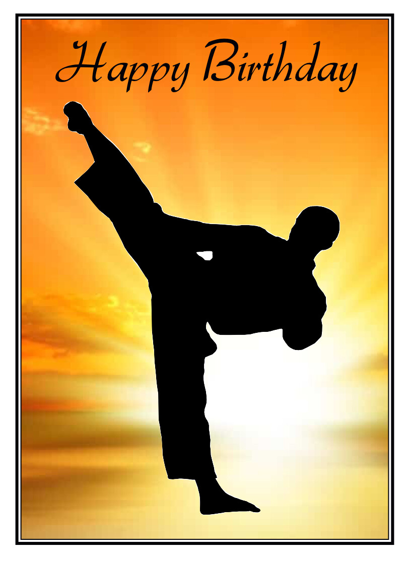 Karate Printable Birthday Cards Ninja Birthday Party Reconizable