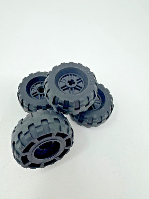 4 Lego Wheel Tire 37x18R Black Axle Hole Car Vehicle 4517737 55982c04 ...
