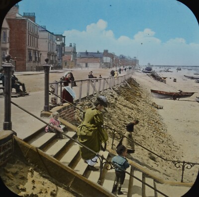 Antique Magic Lantern Slide Photo East Coast Redcar Esplanade By Wrench ...