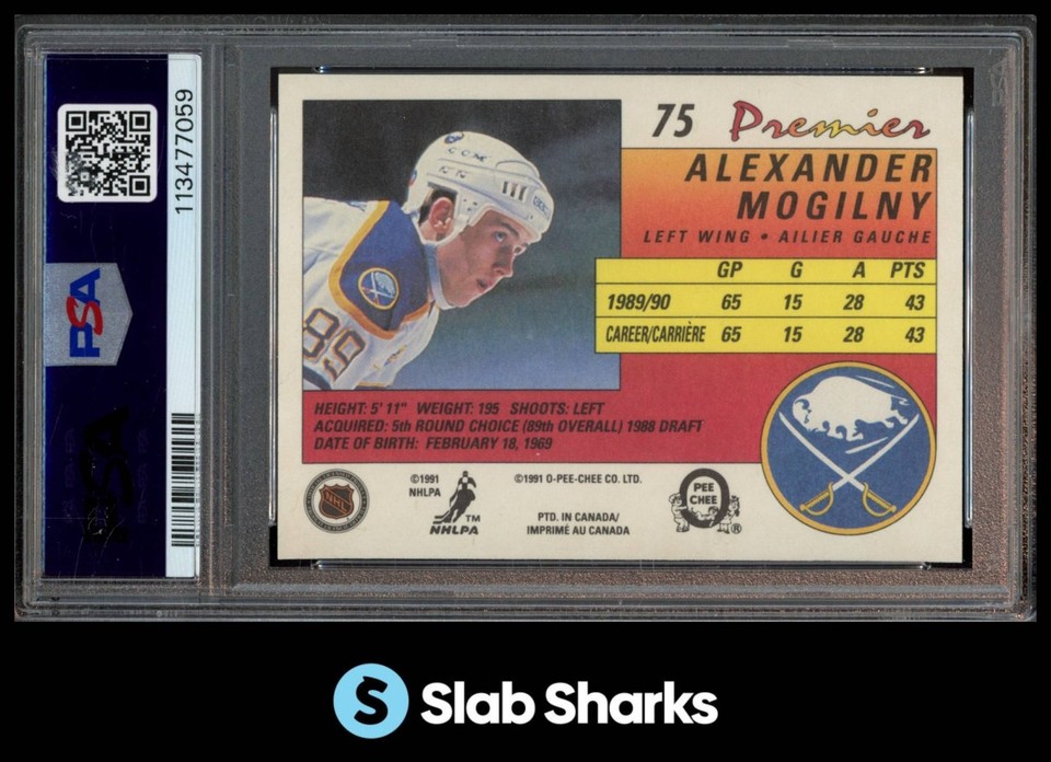 1990 O-PEE-CHEE PREMIER #75 ALEXANDER MOGILNY RC ROOKIE PSA 10 | eBay