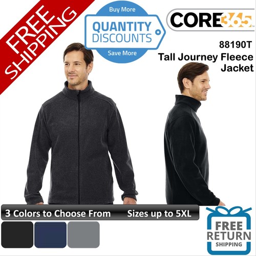 🔥 CORE365 Men Tall Journey Fleece Jacket Audio port Coat Warm Up To 5XL ...