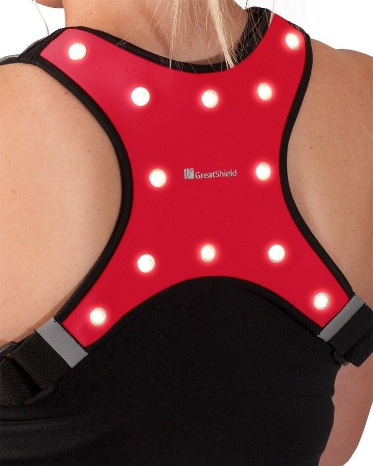 Reflective Outdoor Running Cycling Biking Night LED Light Safety Vest ...