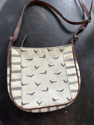Fossil Purse Road Runner Mia Crossbody Knotted Canvas Bag Rare Handbag ...