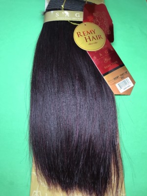 SAGA GOLD YAKY 10"_99J_100% HUMAN REMY HAIR WEAVE STRAIGHT EXTENSION | eBay