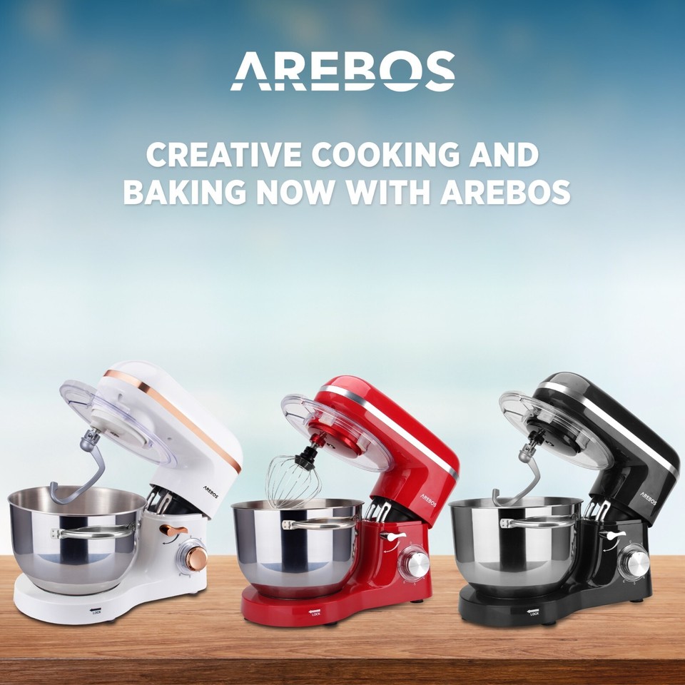 AREBOS Kitchen Machine Kneading Machine Dough Mixer Direct Drive White ...