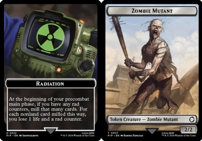 Radiation // Zombie Mutant Double-Sided Token #22 // 7 (NM) Magic MTG ...