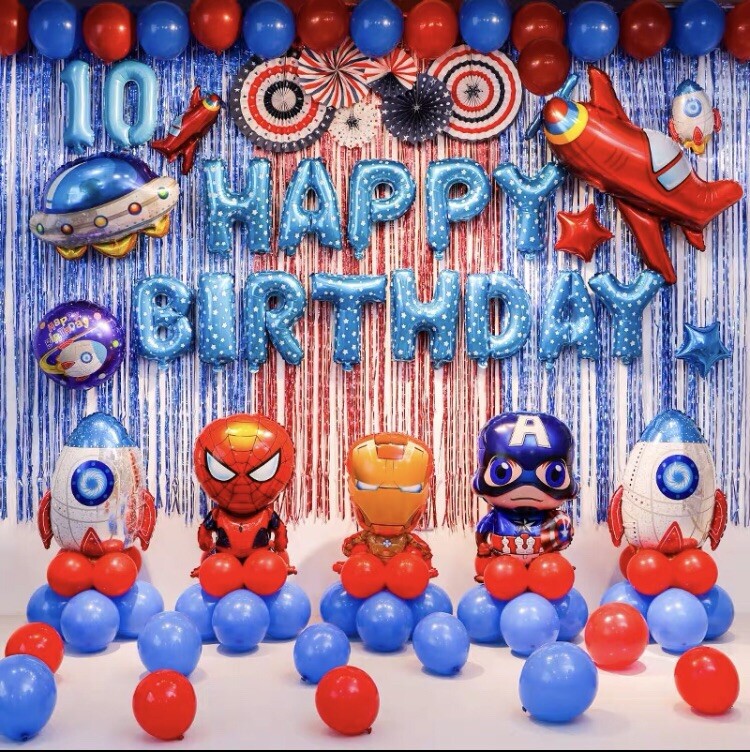 Birthday Party Balloon Garland avenger superhero spiderman Theme DIY ...