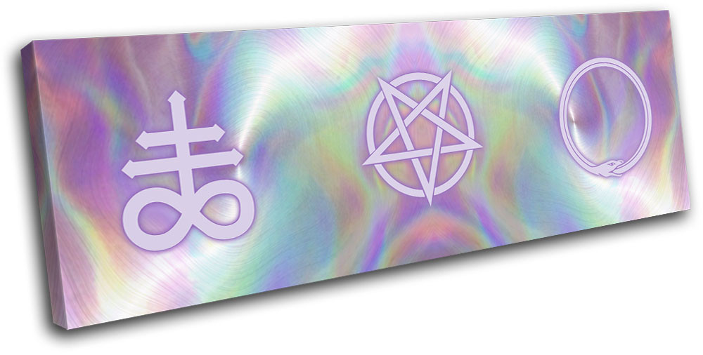 Satanic Symbols Petagram Devil Religion SINGLE CANVAS WALL ART Picture ...