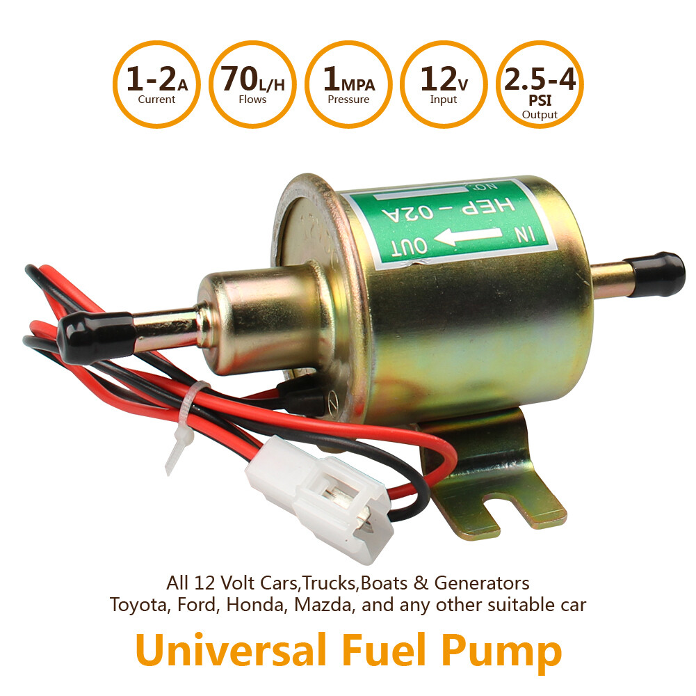 Universal 12V Electric Inline Fuel Pump Low Pressure 2.5-4psi Gas ...